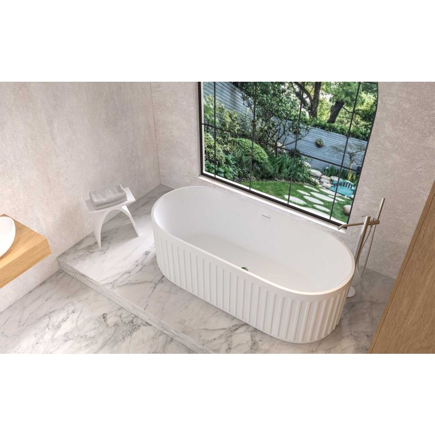 Valencia Matt White Freestanding Stone Bath 1700mm